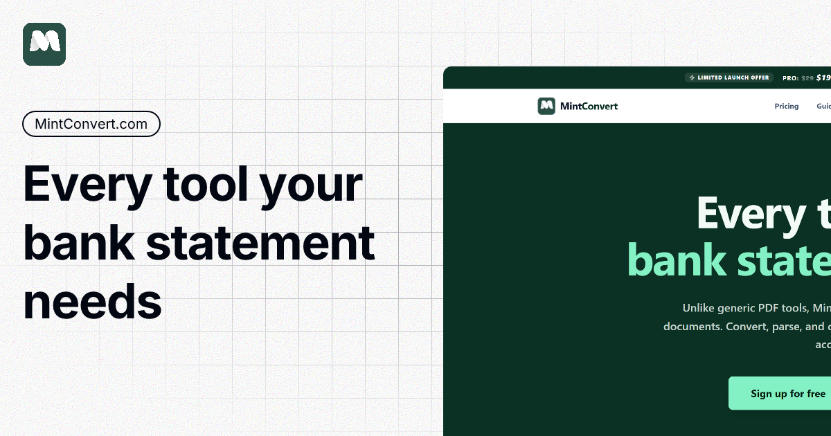 Convert Bank Statement PDF to OFX | Free Online Tool | MintConvert ...